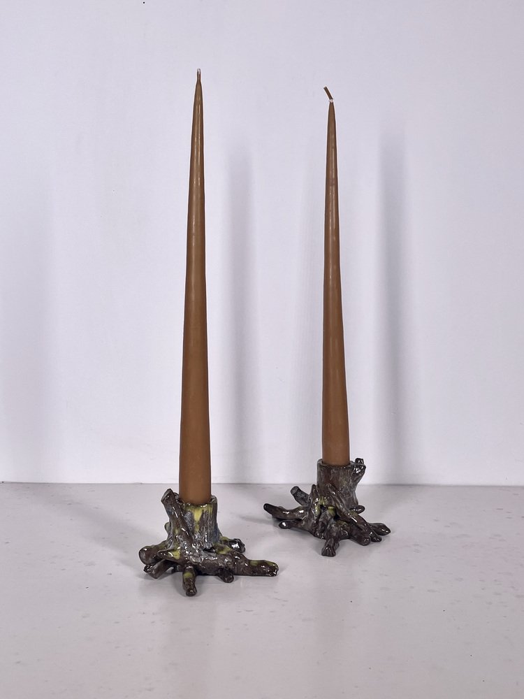 Ceramic Candlesticks by Pholien, 2023, Set of 2 for sale at Pamono