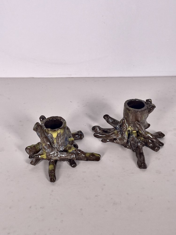 Ceramic Candlesticks by Pholien, 2023, Set of 2 for sale at Pamono