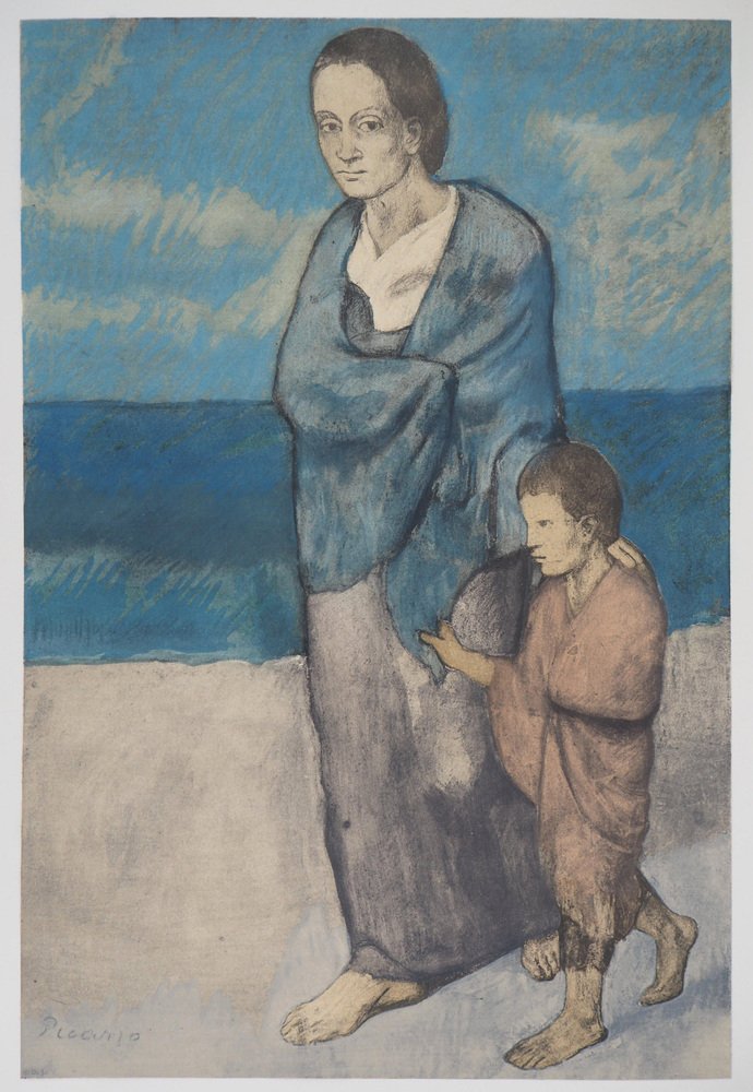 Pablo Picasso, Mother and Child, Signed Lithograph for sale at Pamono