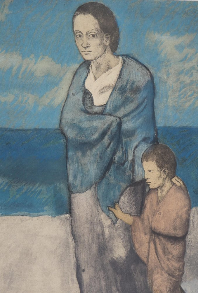 Pablo Picasso, Mother and Child, Signed Lithograph for sale at Pamono