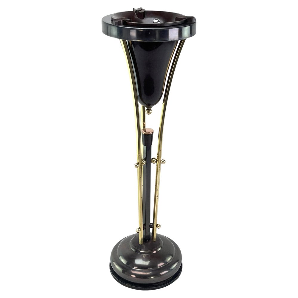 Art Deco Ashtray Stand in Brass and Bakelite attributed to Demeyere ...