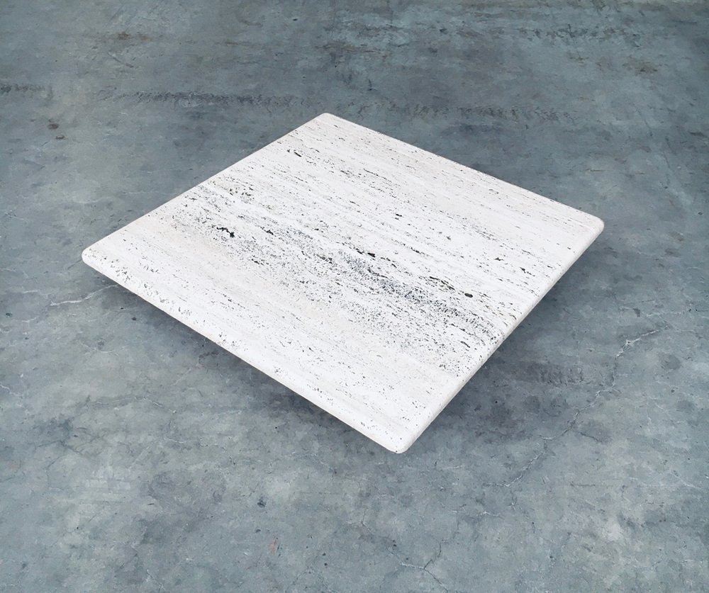 Italian Travertine Square Coffee Table, 1970s for sale at Pamono