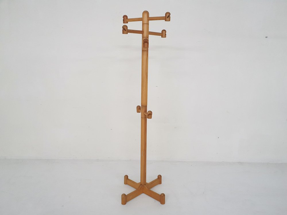 Scandinavian Modern Pinewood Coat Rack, Sweden, 1960s for sale at Pamono