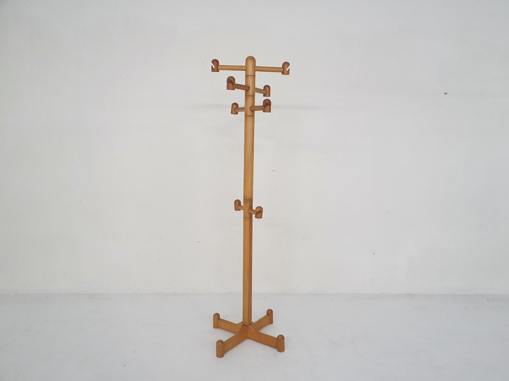 Scandinavian Modern Pinewood Coat Rack, Sweden, 1960s for sale at Pamono