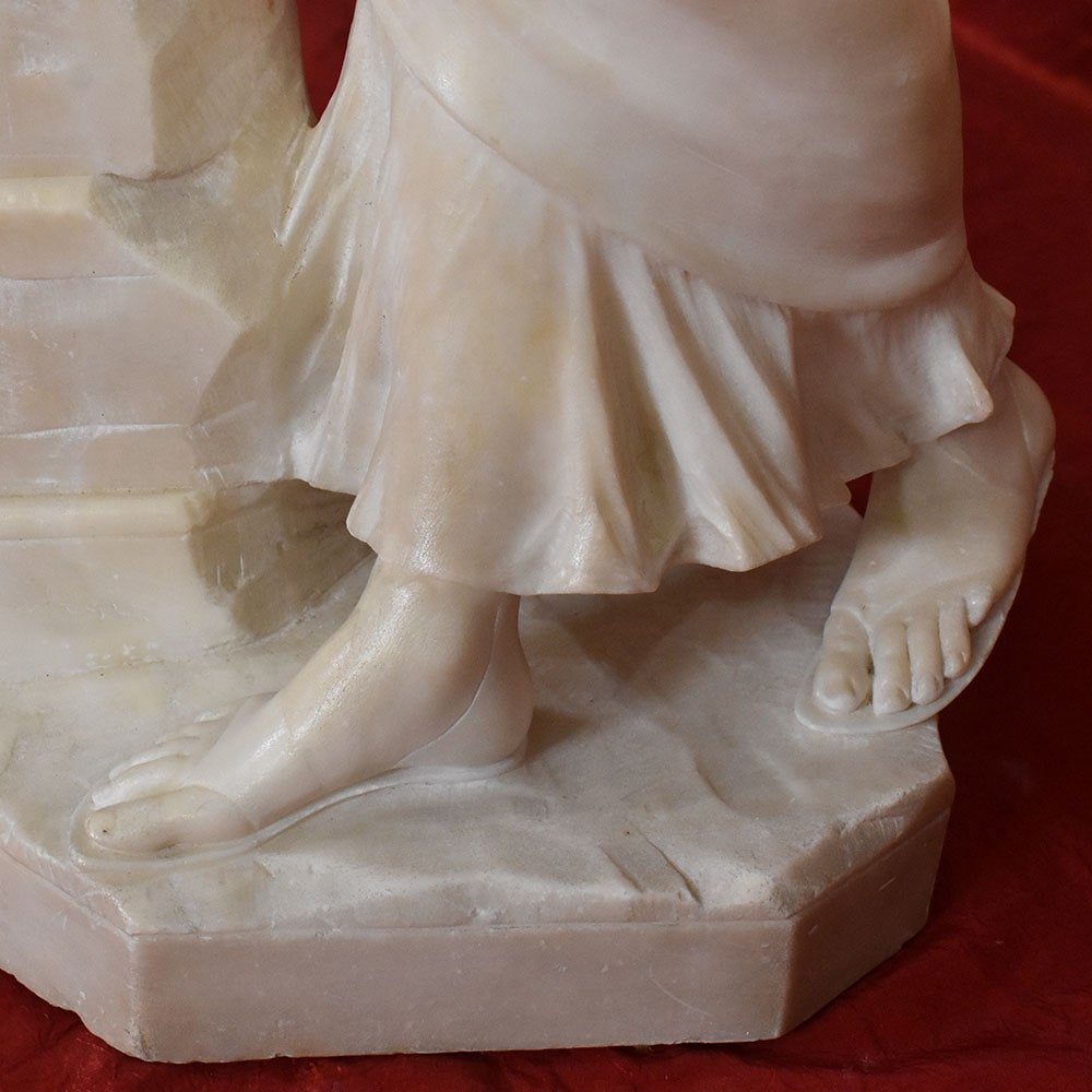 Giuseppe Gambogi, Young Girl Sculpture, 19th Century, Alabaster for ...