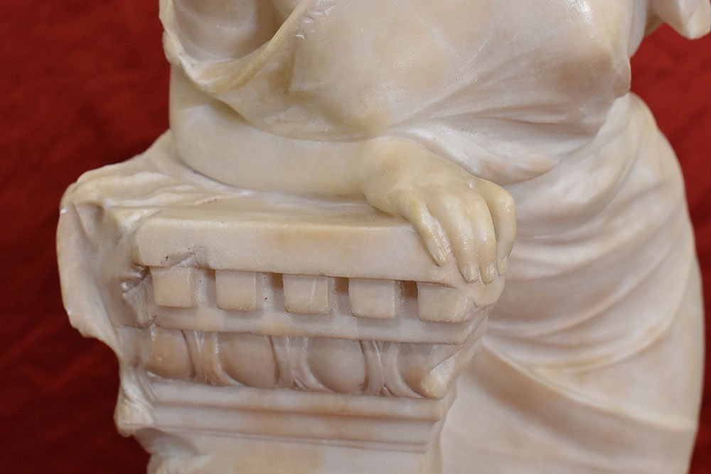 Giuseppe Gambogi, Young Girl Sculpture, 19th Century, Alabaster for ...