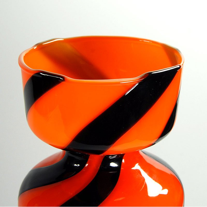 Italian Orange Glass Vase, Stelvia, 1970s for sale at Pamono