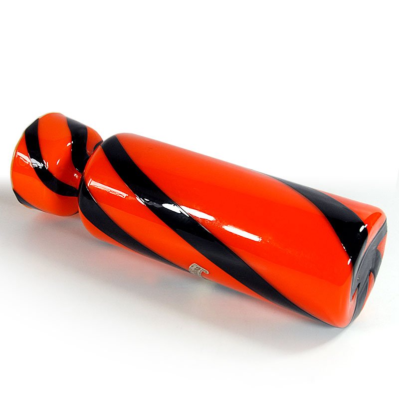 Italian Orange Glass Vase, Stelvia, 1970s for sale at Pamono