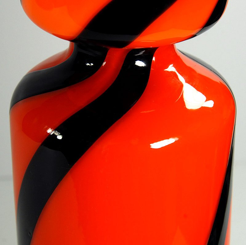 Italian Orange Glass Vase, Stelvia, 1970s for sale at Pamono