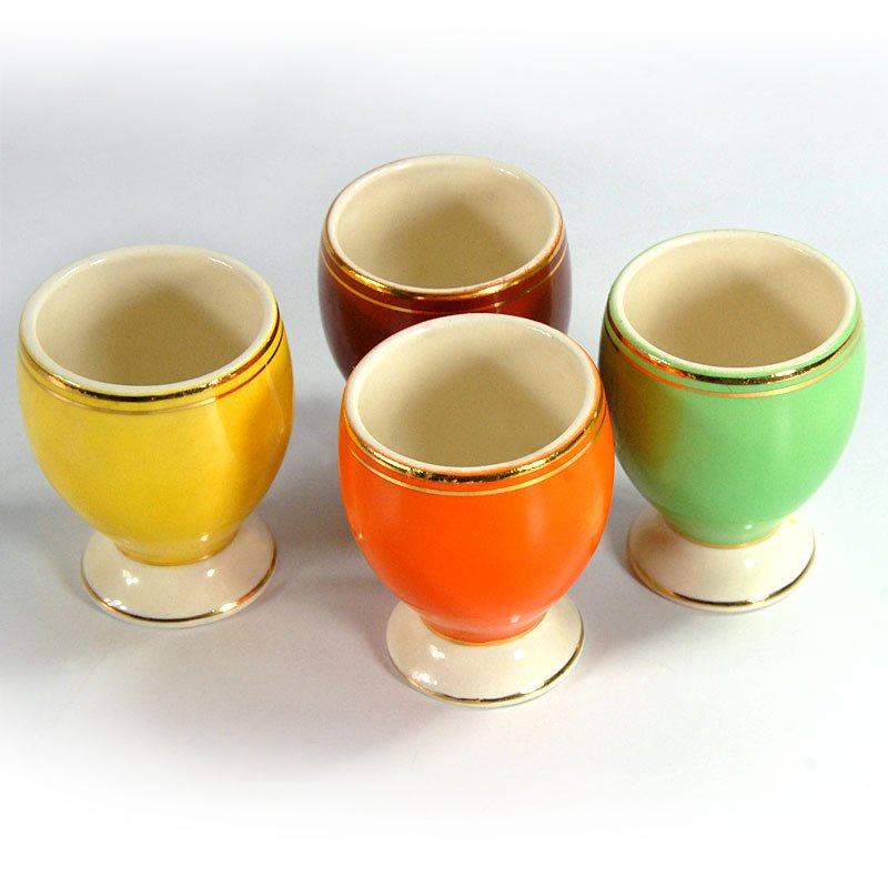 Art Deco Egg Cups from Cerom, Romania, 1930s, Set of 4 for sale at Pamono