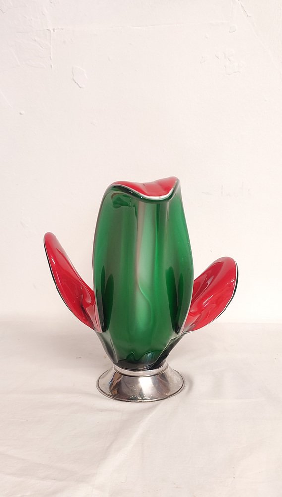 Vintage Italian Crystal Centerpiece, 1970s for sale at Pamono