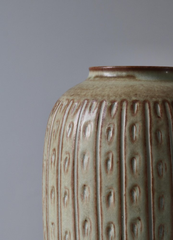 Danish Modern Stoneware Vase attributed to Gerd Bøgelund for Royal ...