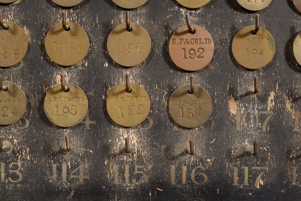Victorian Hand Painted Number Board or Key Rack, 1880s for sale at Pamono