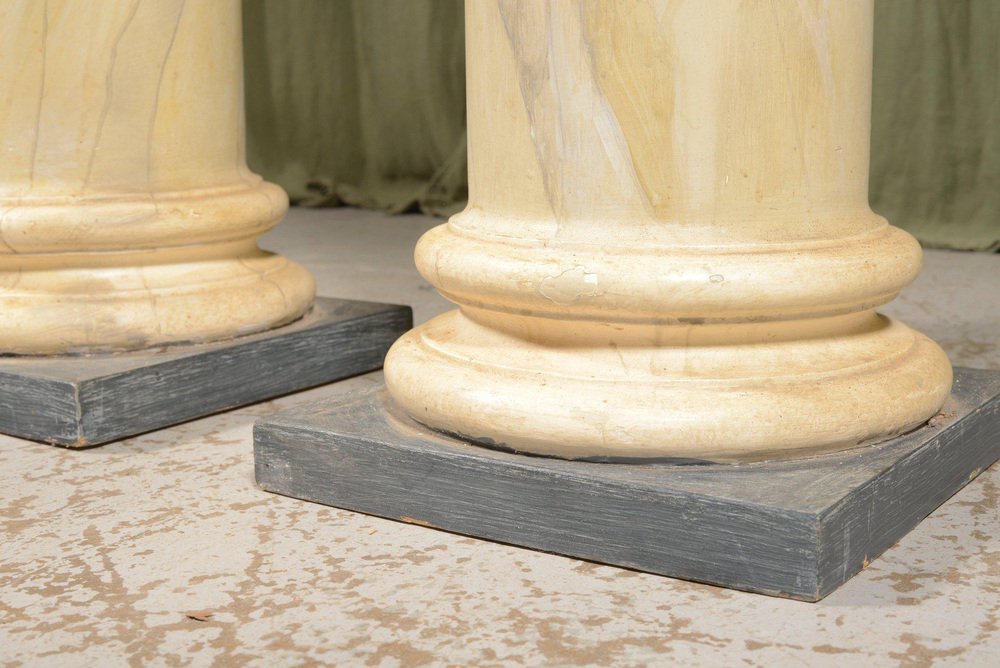 Victorian Simulated Marble Plaster Columns or Plinths, 1890, Set of 2 ...