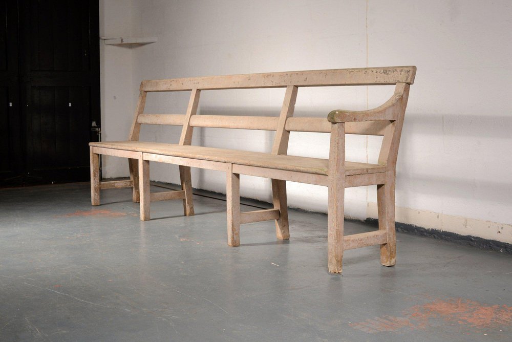 Victorian 9-Foot Chapel Bench in Original Paint, 1860s for sale at Pamono