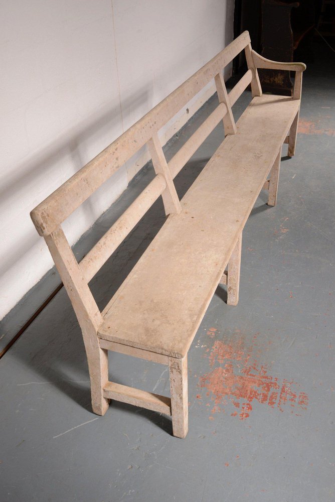 Victorian 9-Foot Chapel Bench in Original Paint, 1860s for sale at Pamono