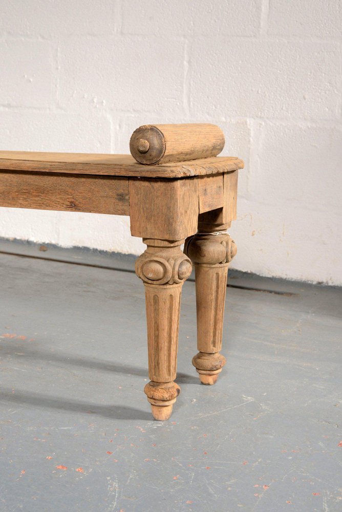 19th Century Light Oak Hall Bench or Window Seat, 1860s for sale at Pamono
