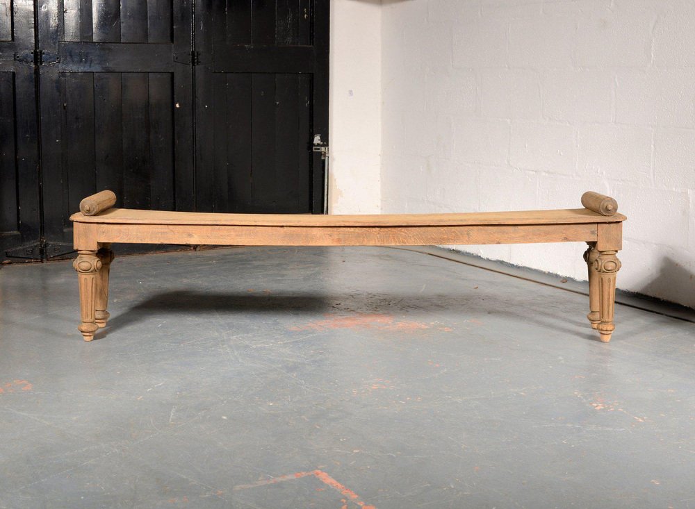19th Century Light Oak Hall Bench or Window Seat, 1860s for sale at Pamono