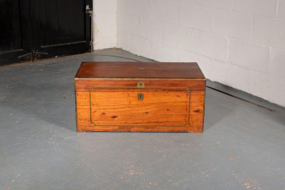 Victorian Brass Mounted Camphor Wood Trunk, 1860s for sale at Pamono