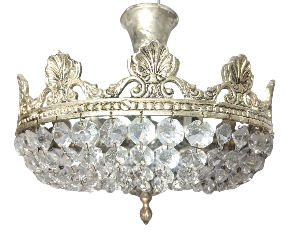 Vintage Silver Ceiling Lamp for sale at Pamono