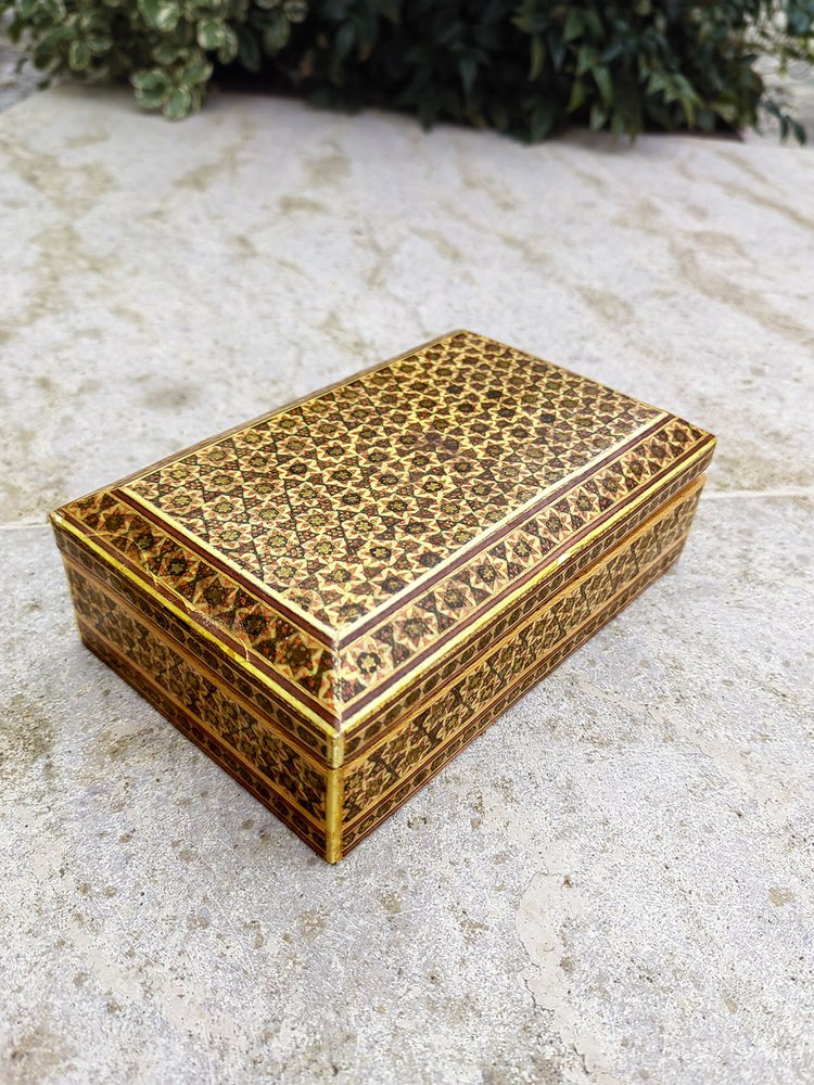 Middle Eastern Maple Box with Khatam Kari Decoration, 1920s for sale at ...