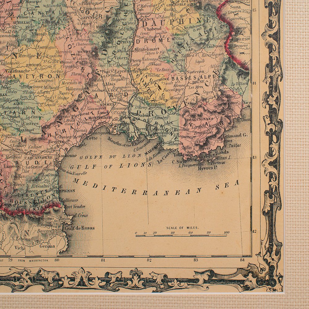 Large Vintage France Map, 1970s for sale at Pamono