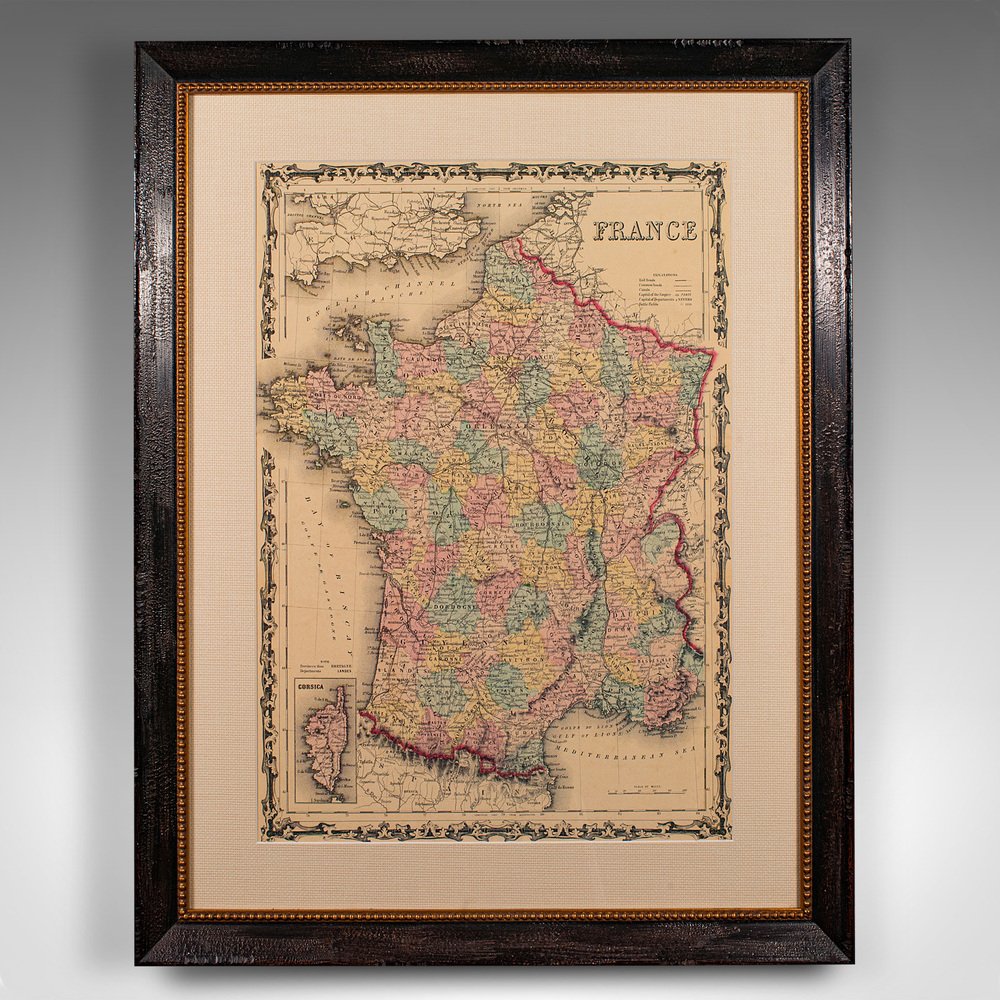 Large Vintage France Map, 1970s for sale at Pamono