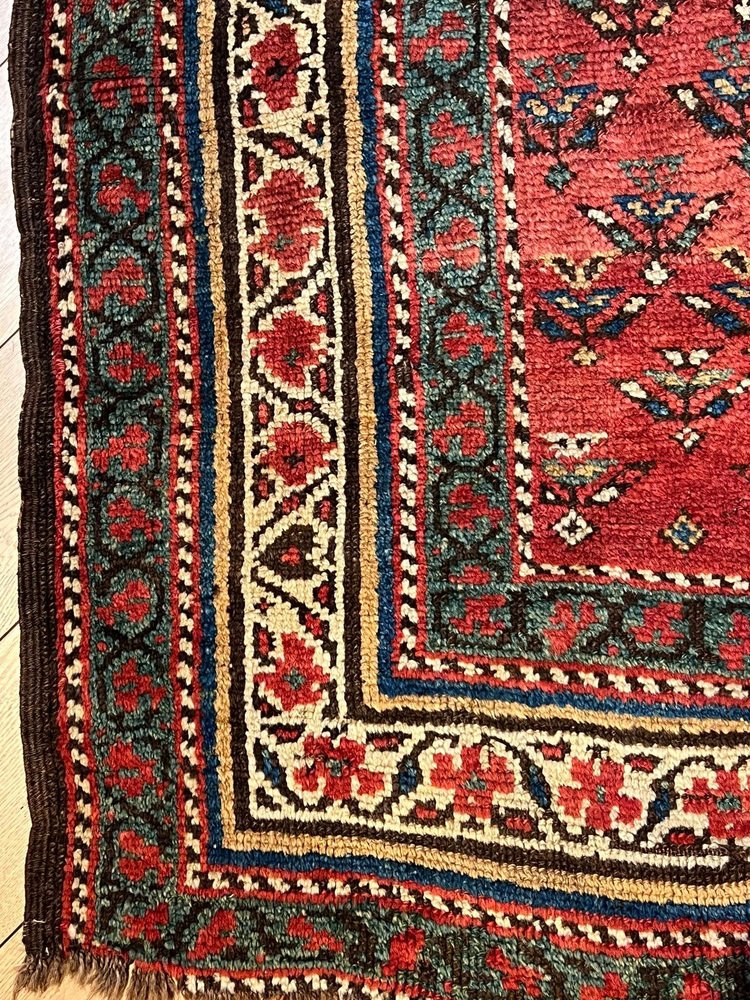 Shahsavan Tribal Manufacture Rug with Red Background and Zoomorphic ...