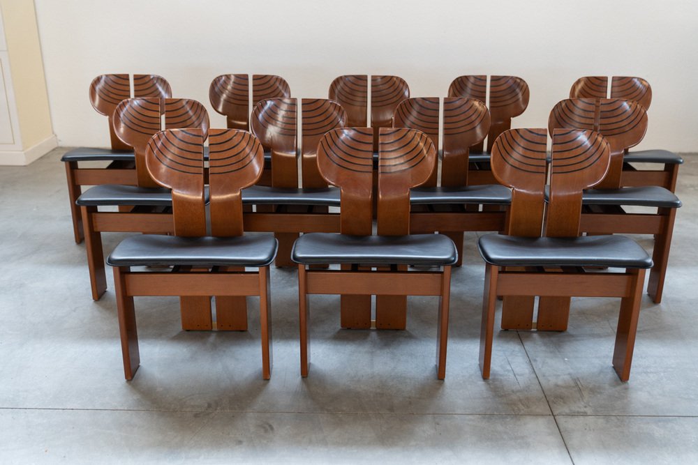 Chairs Mod. Africa by Afra Scarpa, 1990s, Set of 12 for sale at Pamono