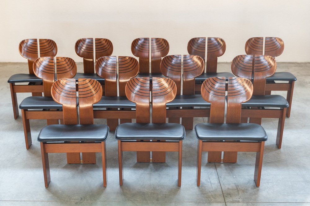 Chairs Mod. Africa by Afra Scarpa, 1990s, Set of 12 for sale at Pamono