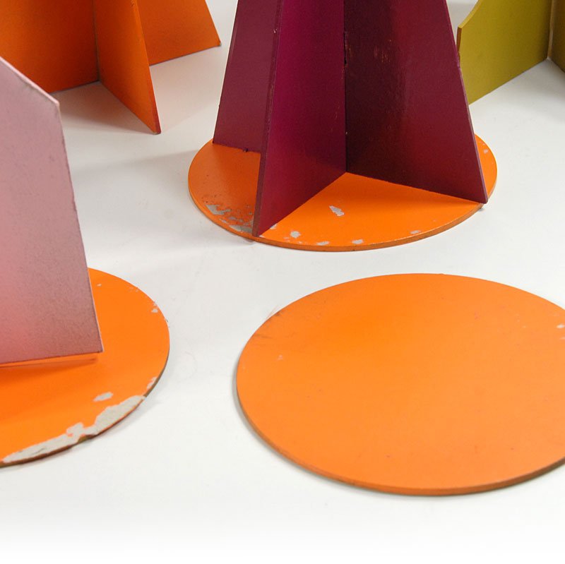 Postmodern Spatial Cardboard Forms, 1980s, Set of 10 for sale at Pamono