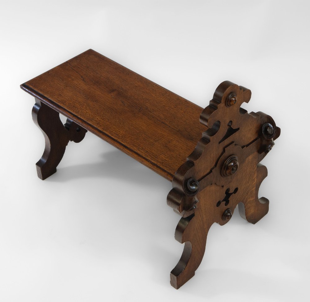 19th Century Victorian Gothic Oak Footrest by James Shoolbred for sale ...