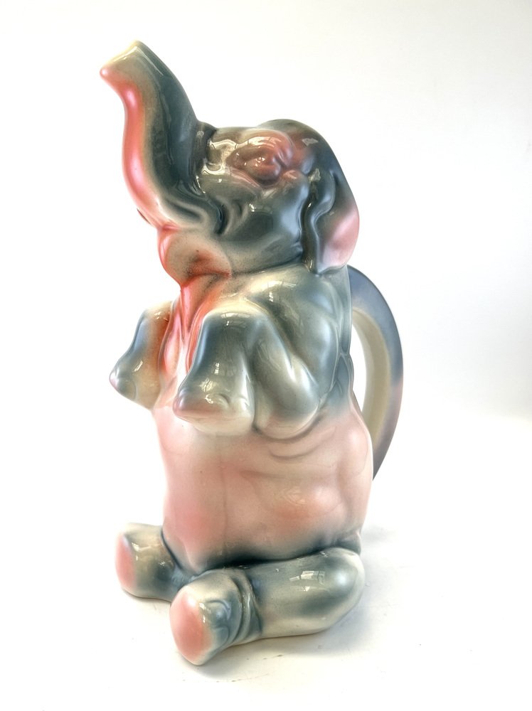 Elephant Majolica Pitcher from Saint Clement for sale at Pamono