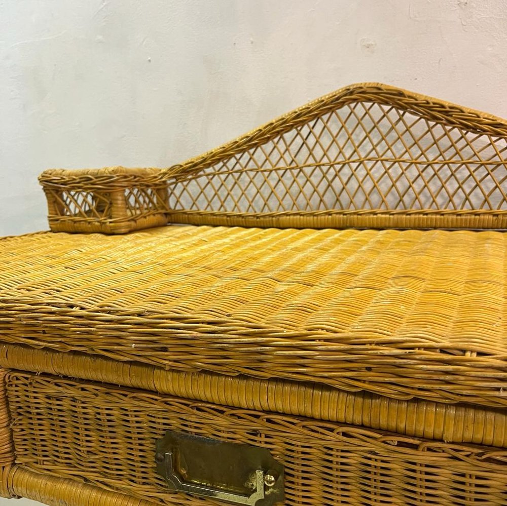 Vintage Wicker and Rattan Desk for sale at Pamono