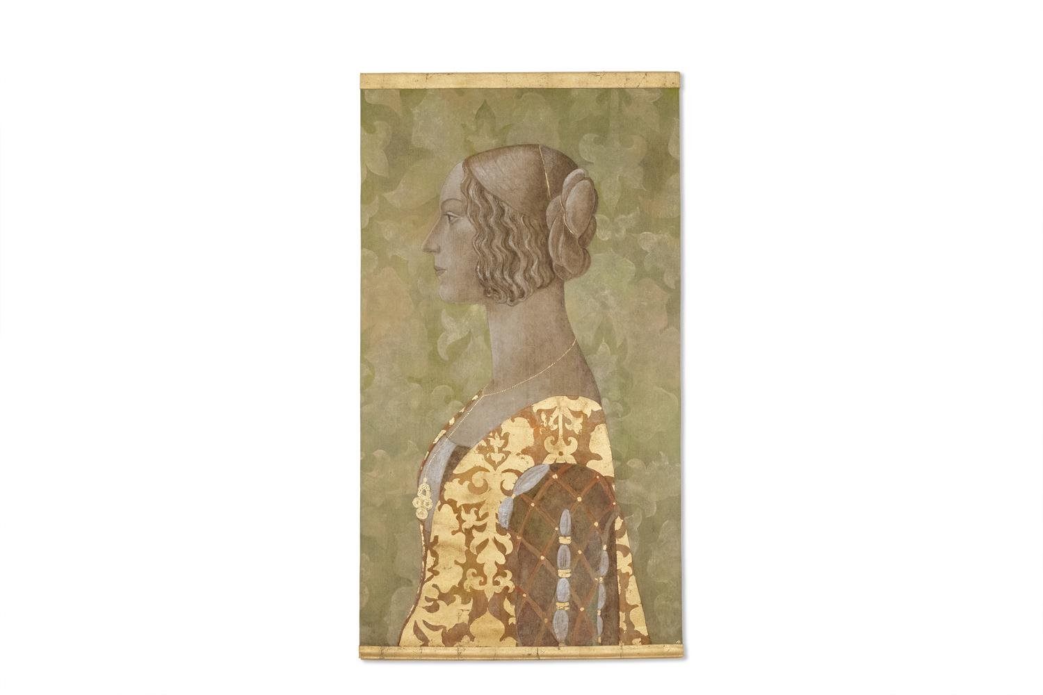 French Artist, Renaissance Style Woman, Canvas Painting for sale at Pamono