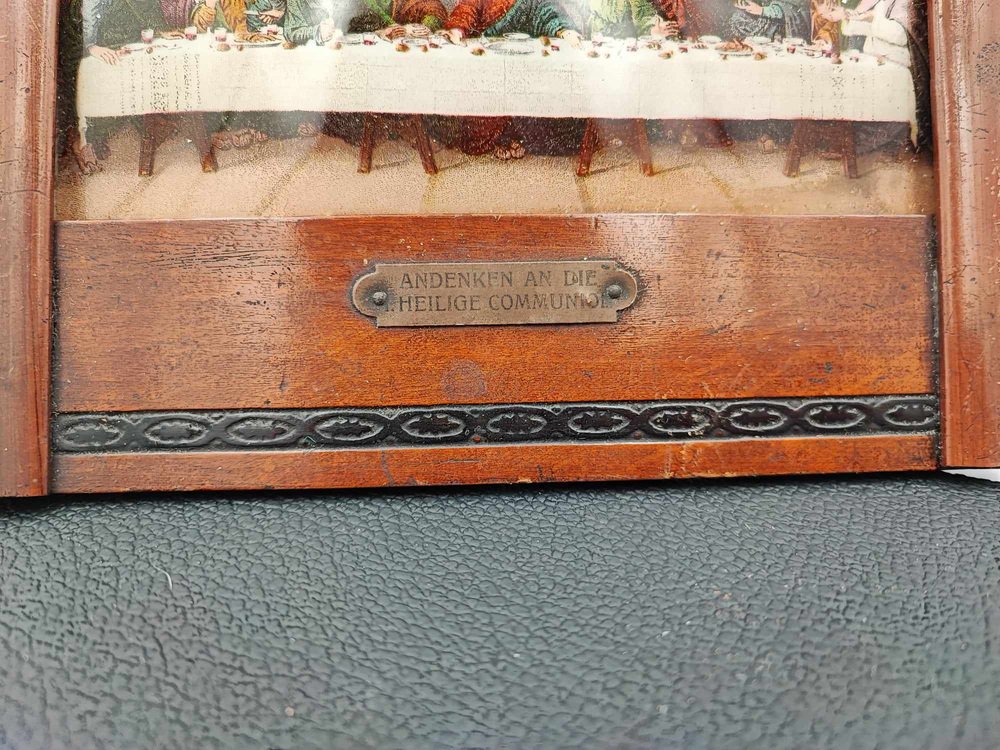 First Communion Souvenir Oil Print Depicting Last Supper, 1890s for ...