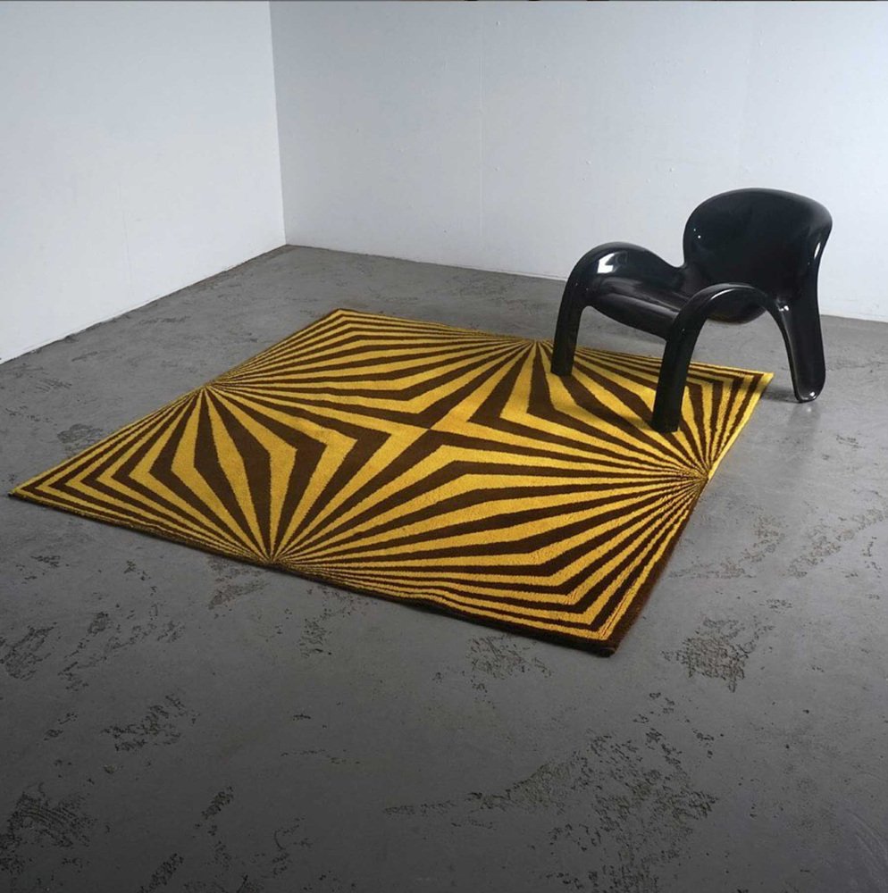 Vintage Op Art Rug, 1970s for sale at Pamono