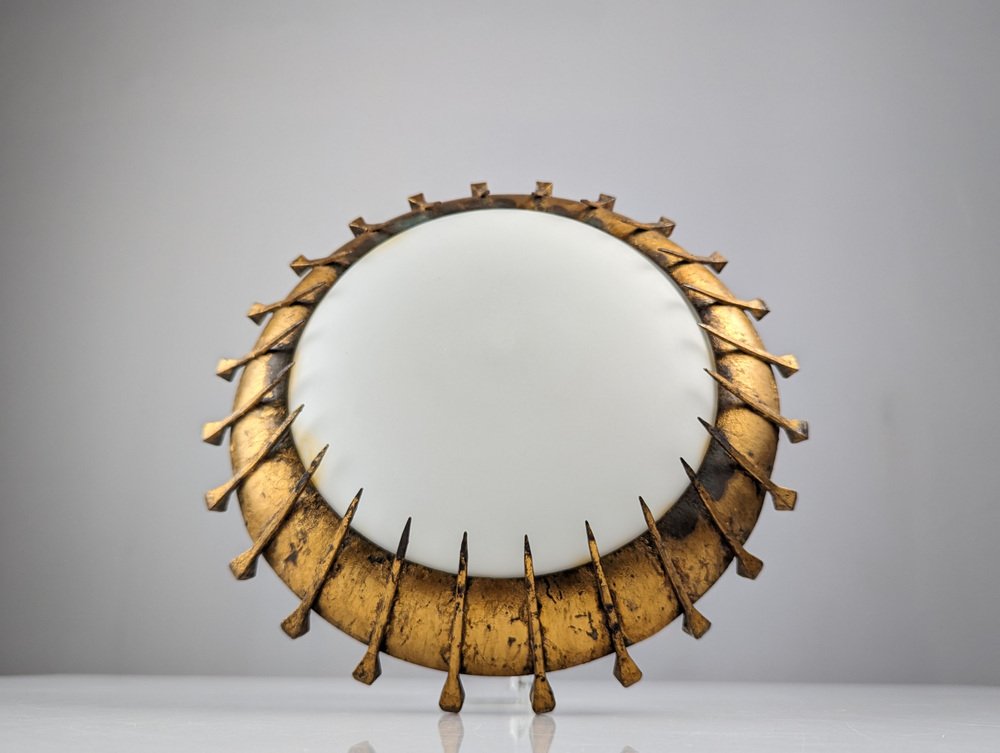 Sol Lamp with Gold and Opaline, 1940s for sale at Pamono