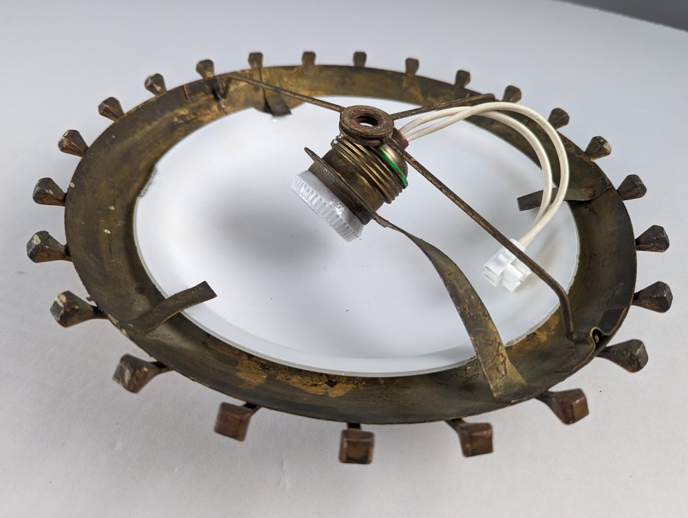 Sol Lamp with Gold and Opaline, 1940s for sale at Pamono