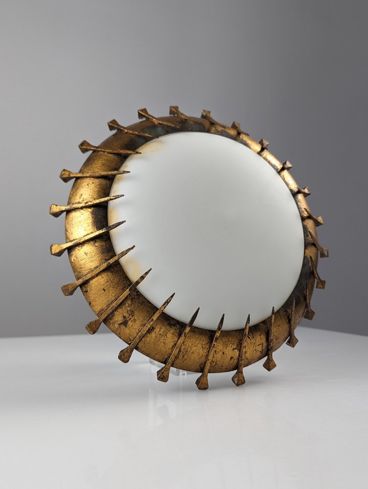 Sol Lamp with Gold and Opaline, 1940s for sale at Pamono