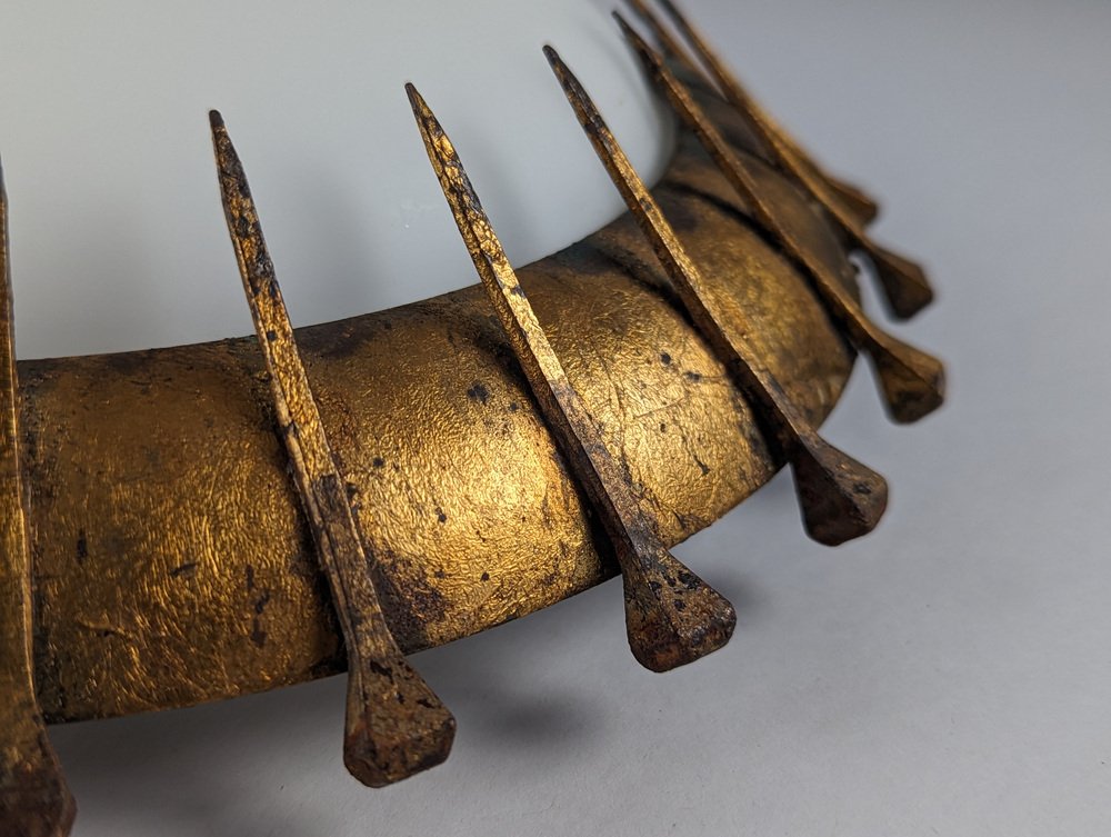 Sol Lamp with Gold and Opaline, 1940s for sale at Pamono