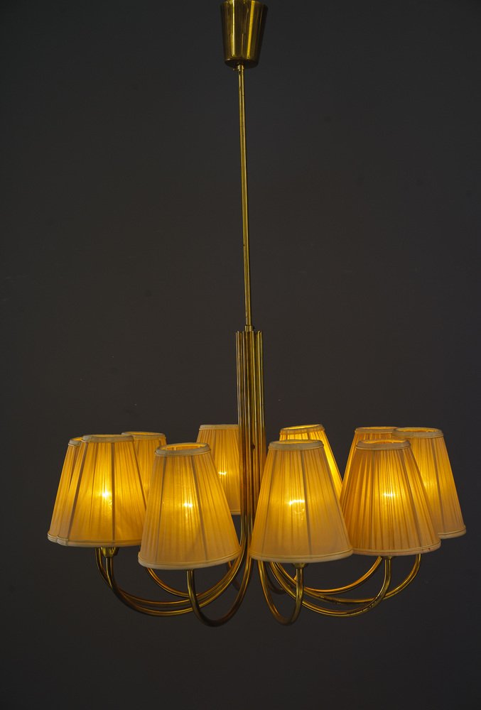 Lustre avec Abat-Jour en Tissu par Rupert Nikoll, Vienne, 1960s en ...
