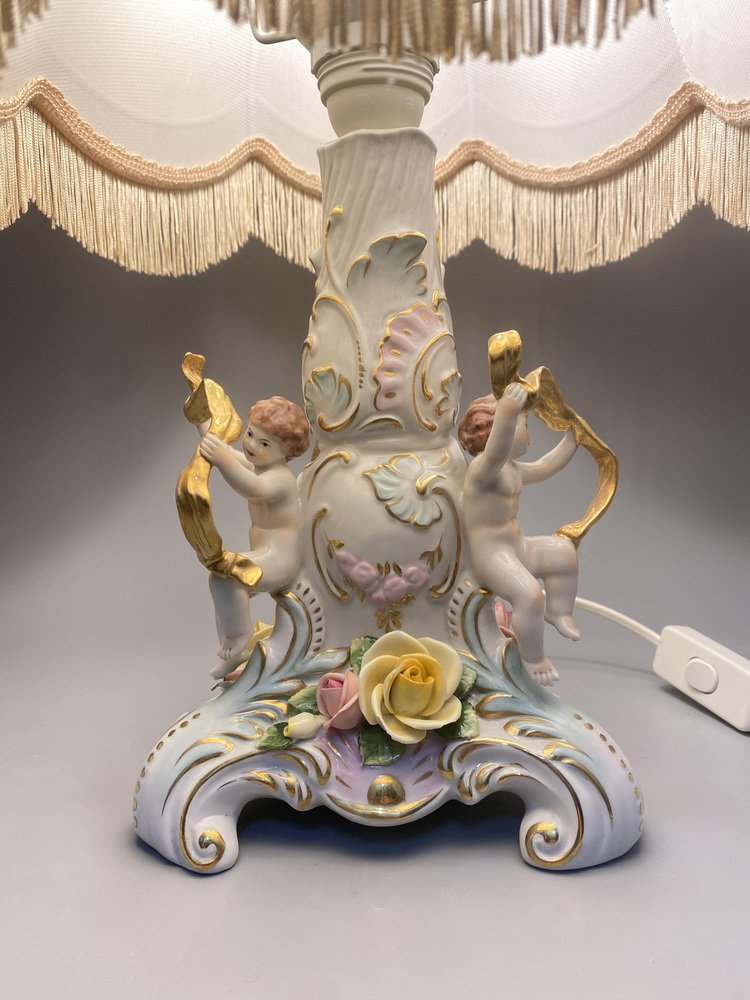 Baroque Style Table Lamps in Porcelain by Rudolf Kämmer, Thuringia ...