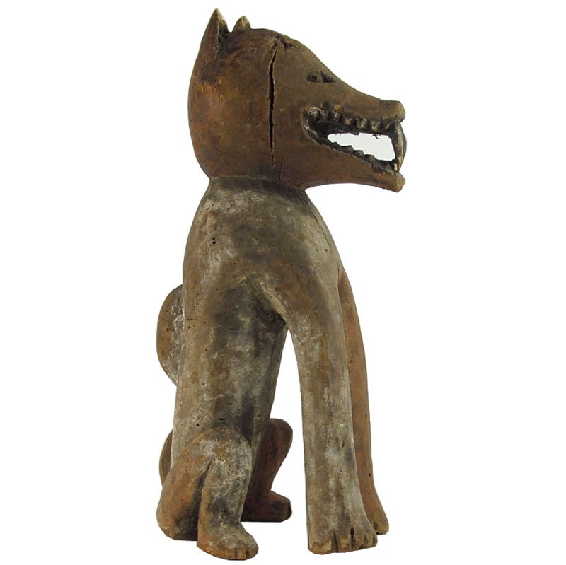 Tribal Wooden Dog Sculpture, Congo, 1970s for sale at Pamono