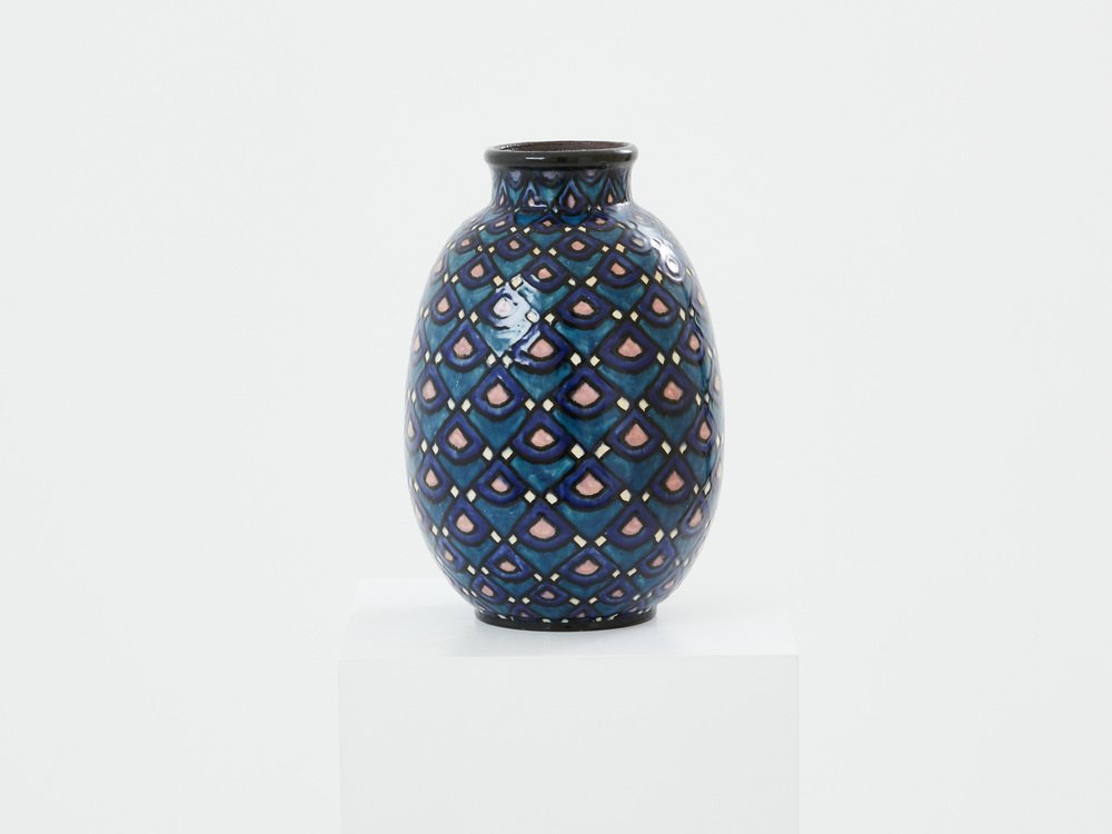 Art Deco French Enameled Ceramic Vase by Paul Jacquet, 1930s for sale ...