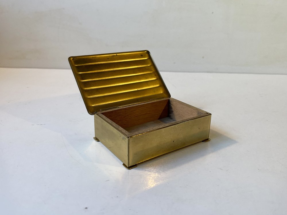 Art Deco Scandinavian Box in Brass, 1930s for sale at Pamono