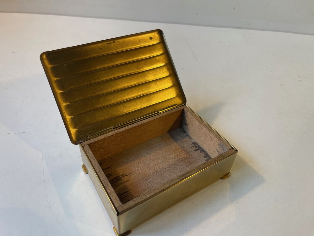 Art Deco Scandinavian Box in Brass, 1930s for sale at Pamono