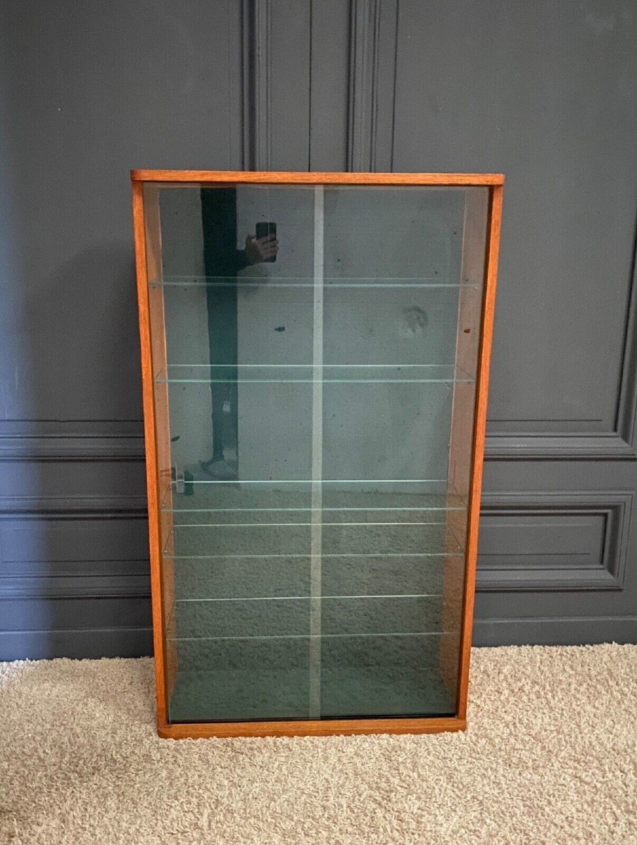 Display Cabinet with Two Doors and Glass Shelves, 1960s for sale at Pamono