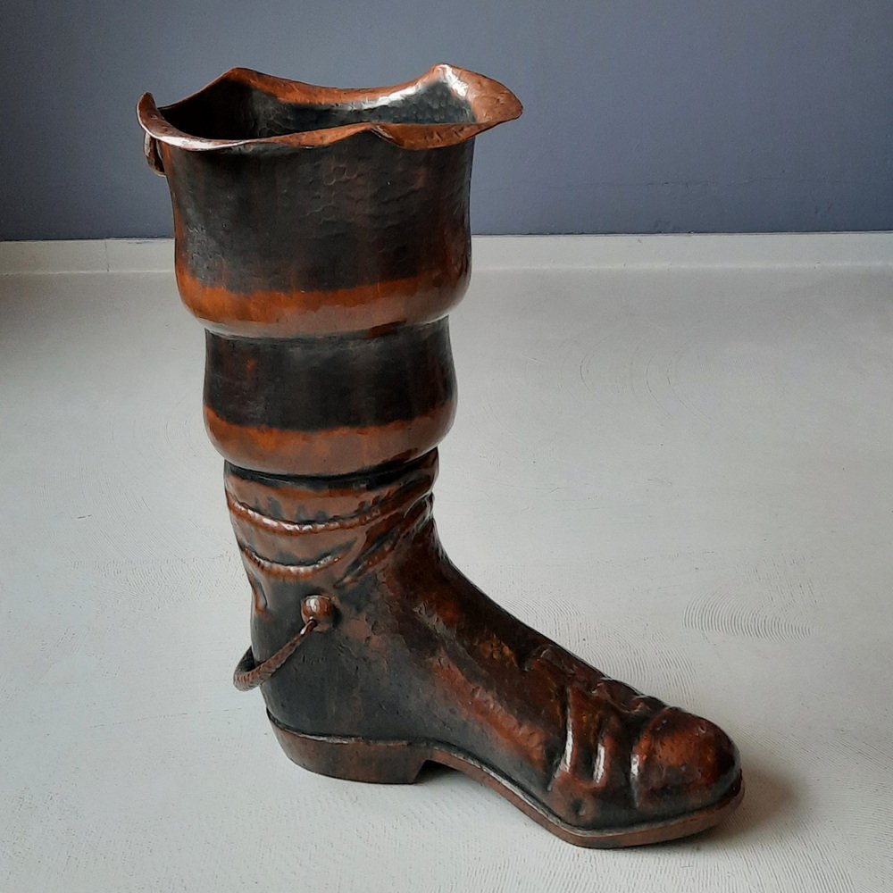 Large Brass Boot Cane Holder by Egidio Casagrande, Borgo Valsugana ...