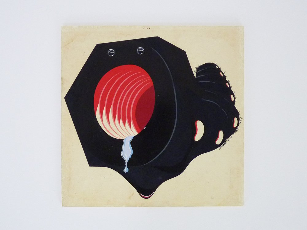 Armando Testa, Bruco Allarmato, Silkscreen Print, 1970s for sale at Pamono